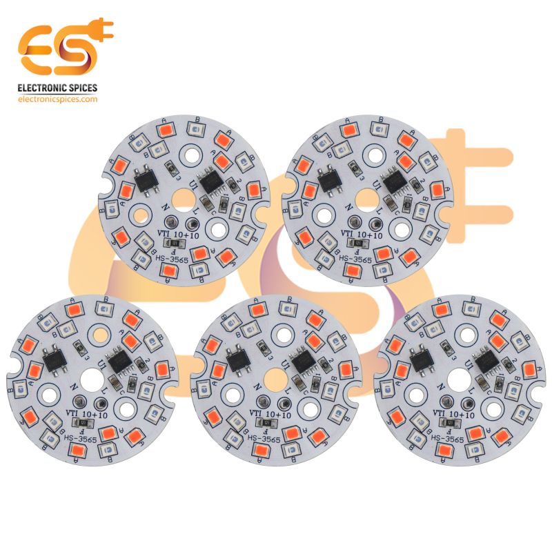 Buy 220V 9W Round Multi-Color LED Bulb | Red + Blue (Pack of 5) AT ...