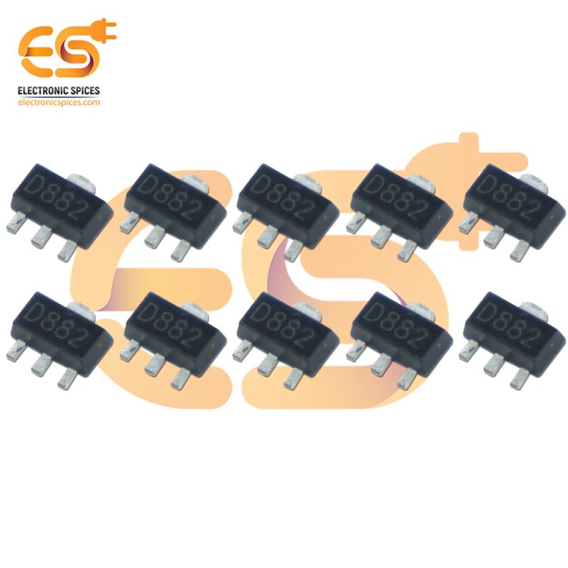 Buy D882 NPN Transistor 30V SOT-89 Package | Pack of 10 at Electronic ...
