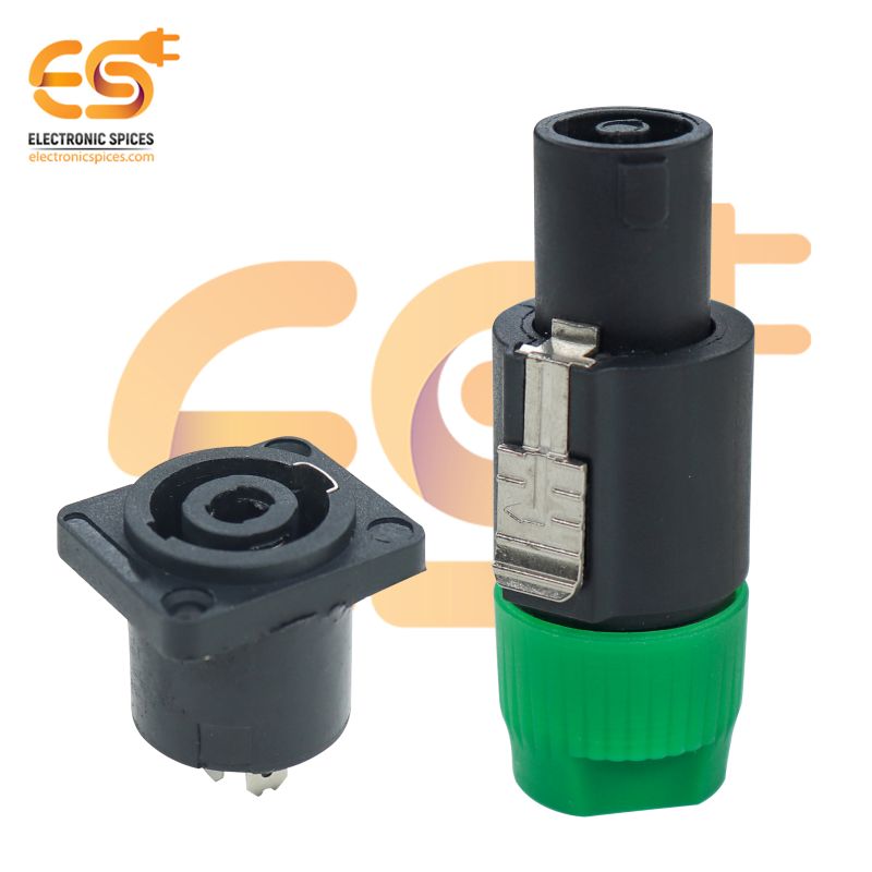 Buy NL4FC 4-Pole Speakon Male Cable Connector with Female Connector (Green)