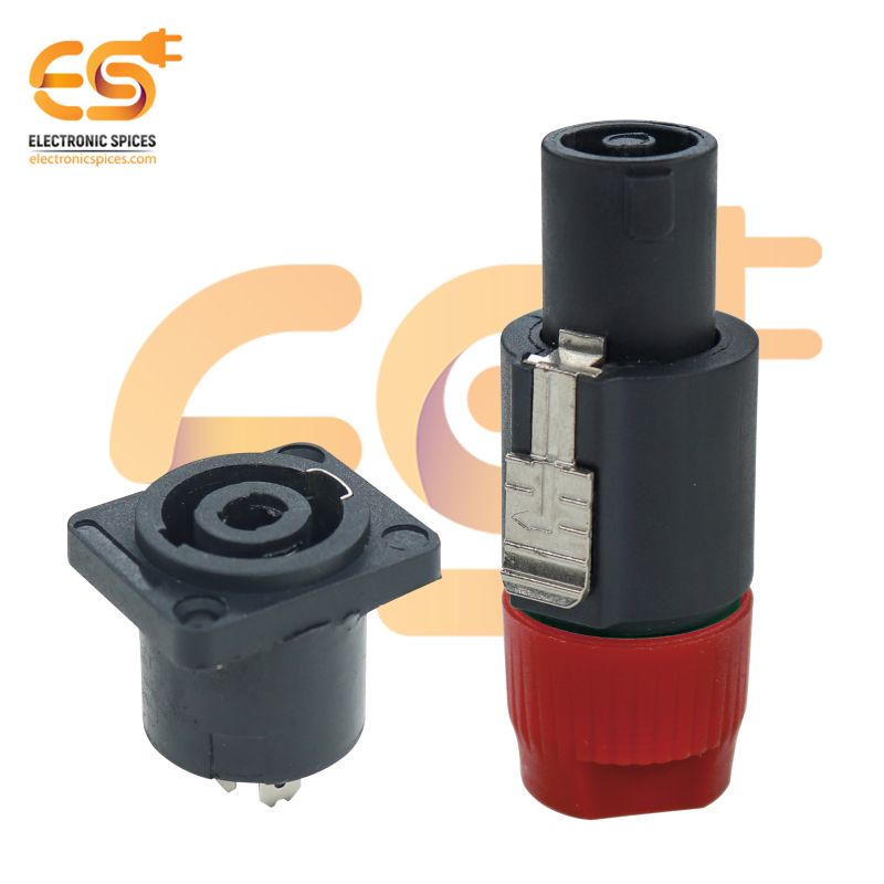 Buy NL4FC 4-Pole Speakon Male Cable Connector with Female Connector (Red)