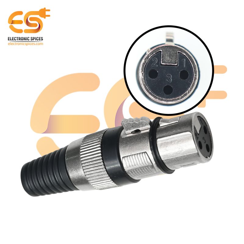 Buy XLR Jack 3-Pin Male/Female Microphone Mic Audio Connector in Black ...