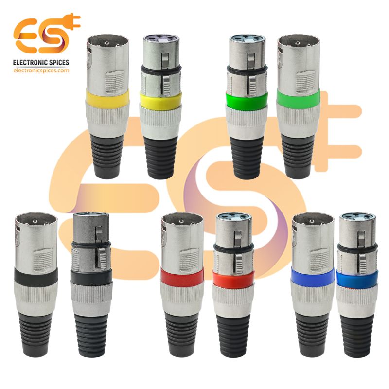 Buy 5 Pair XLR Jack 3-Pin Male/Female Microphone Mic Audio Connector ...
