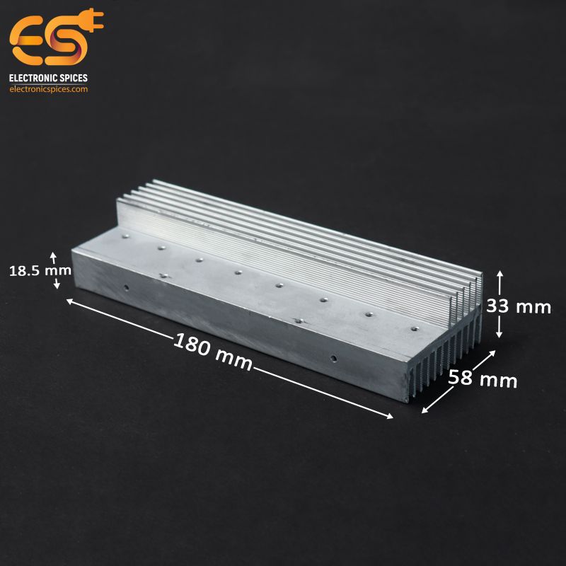 Buy 180mm x 58mm Aluminum Heatsink for Transistor at Electronic Spices