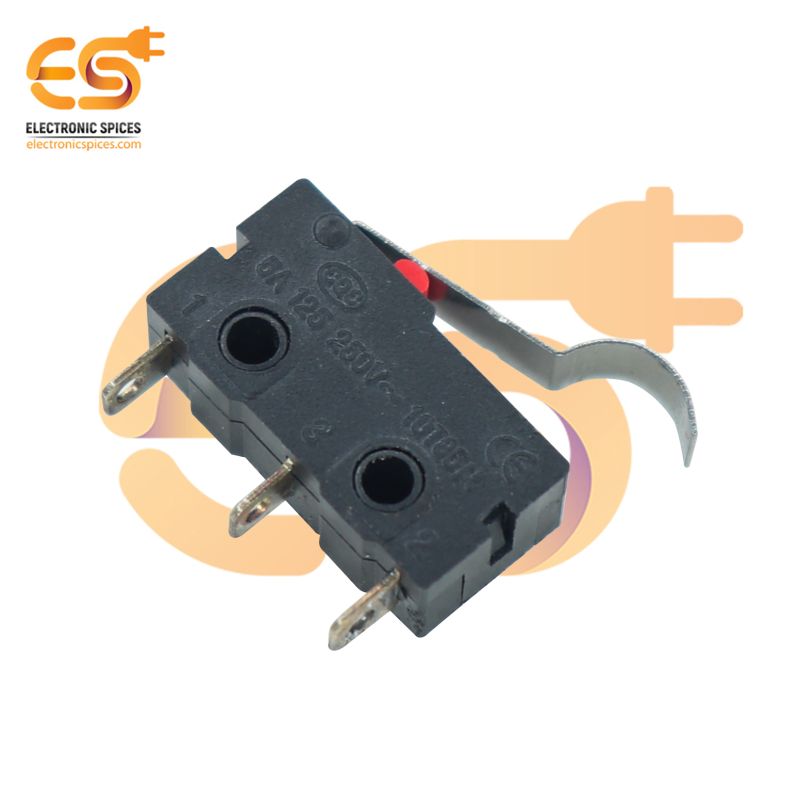 Buy 10T85 5A 125V SPDT Curved Handle Metal Micro Lever Switch Pack of ...