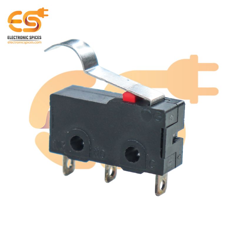 Buy 10T85 5A 125V SPDT Curved Handle Metal Micro Lever Switch Pack of ...