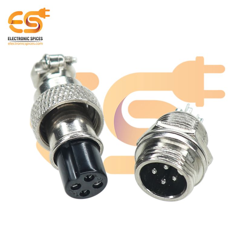 Buy Electronic Spices 20 pair GX16 2 pins 5A Male and Female metal ...
