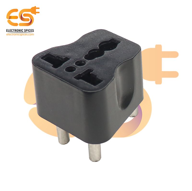3 Pin 5A Universal Computer Conversion Plug ( Black ) | Electronicspices