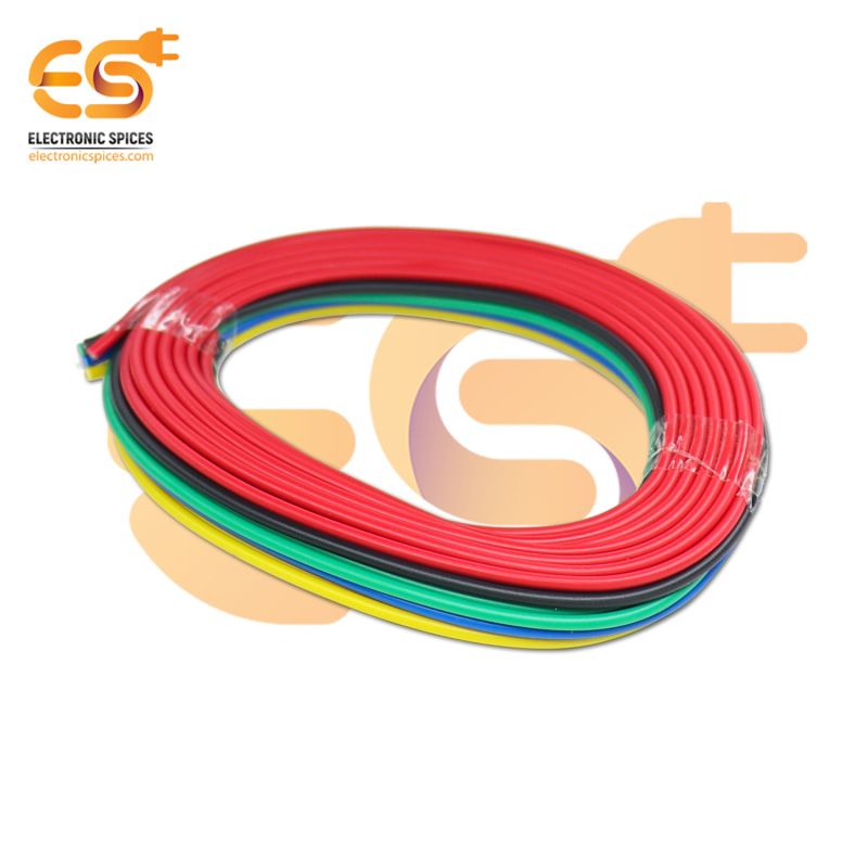 5 Core Multicolor Flat Ribbon Wire - Electronicspices