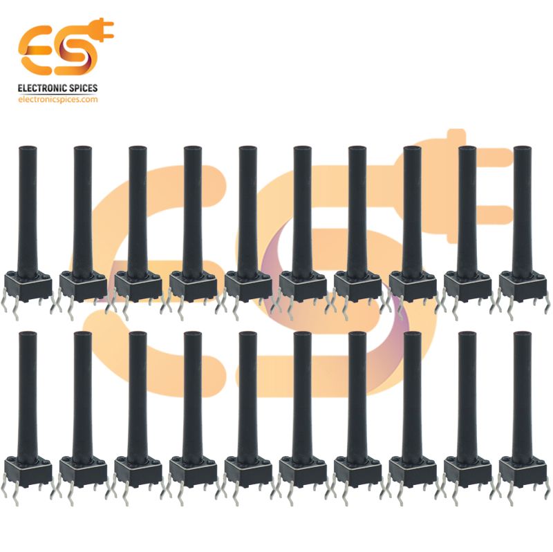 Buy 6x6x25mm Black Tactile Momentary Push Button Switches, Pack of 100 ...
