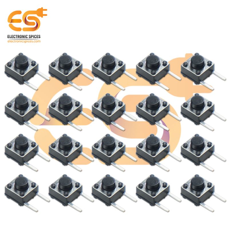 20 Pack | 2 Pin Through Hole Tactile Momentary Push Button Switches ...