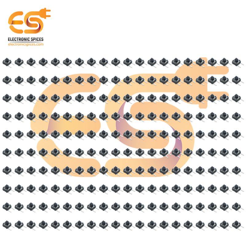 1000 Pack | 5mm Black Tactile Pushbutton Switches ( 2 pin, Through - Hole )