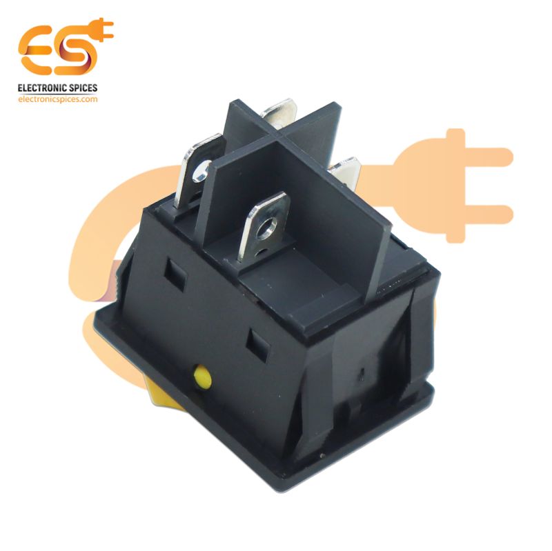 Buy 30A 250V Ac DPST ON - Off Yellow Color 4 Pin Rocker Switch Pack of 100.