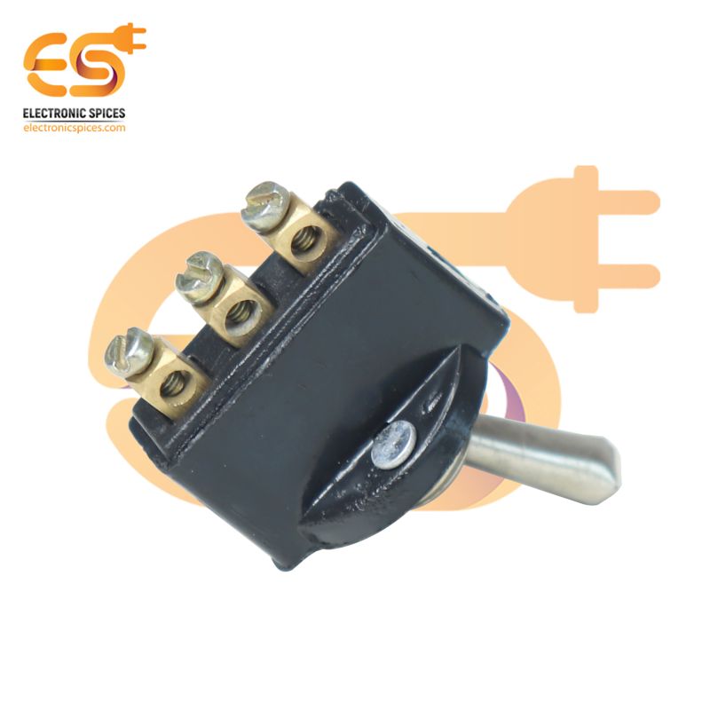 10Amp 250V 3 Pin SPDT Mini Toggle Switch ON / OFF Black Color Pack of 20