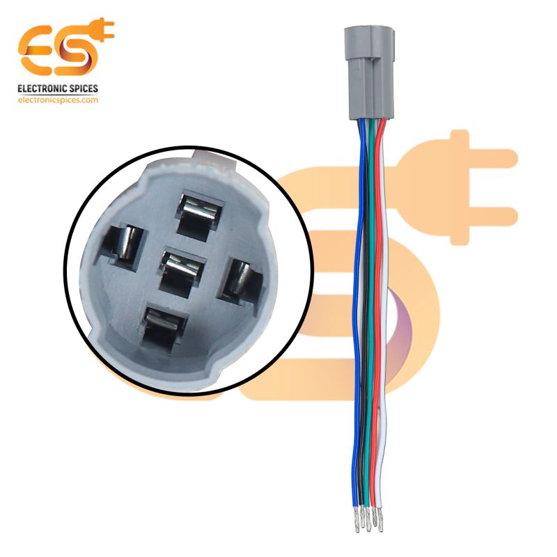 Buy 16mm 5 Pin Metal Push Button Switch Wire Socket Connector Pack of 1 ...