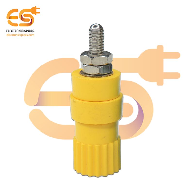 Buy 4mm 30A Yellow Color Female Socket Banana Connector pack of 5.