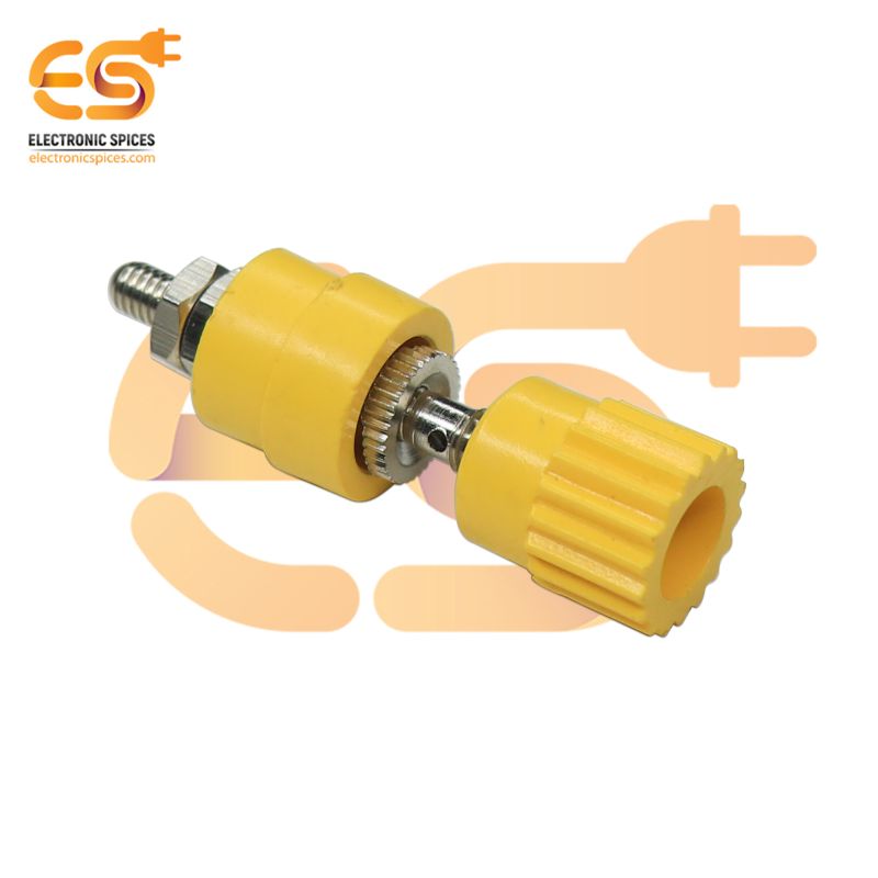 Buy 4mm 30A Yellow Color Female Socket Banana Connector pack of 5.