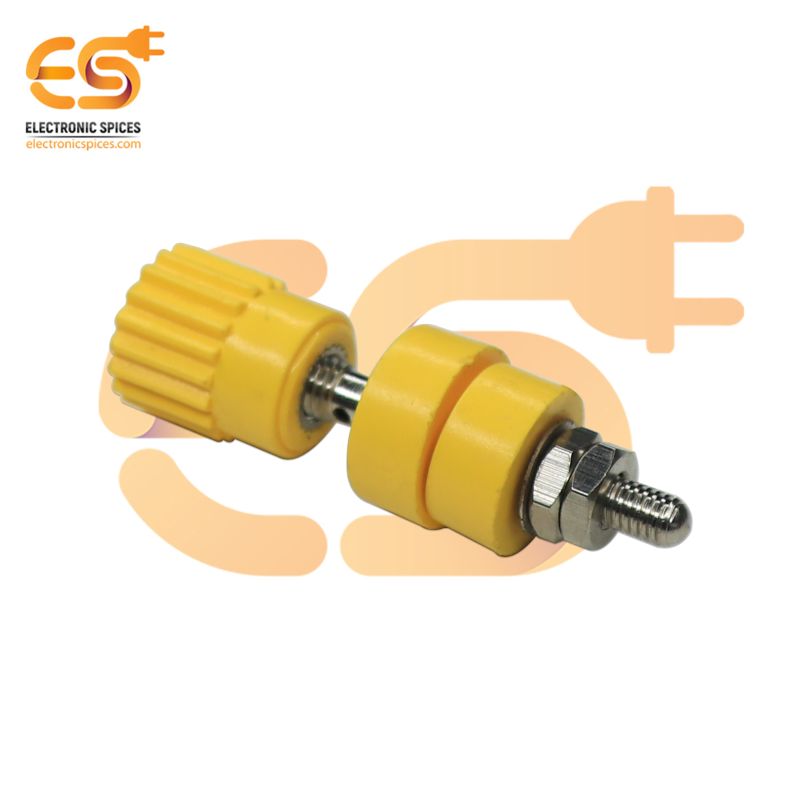 Buy 4mm 30A Yellow Color Female Socket Banana Connector Pack of 10