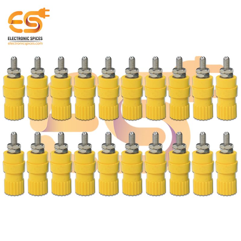 Buy 4mm 30A Yellow Color Female Socket Banana Connector Pack of 50