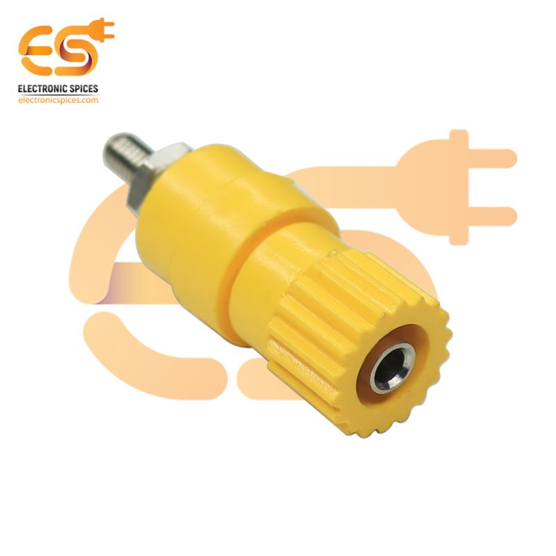 Buy 4mm 30A Yellow Color Female Socket Banana Connector Pack of 50