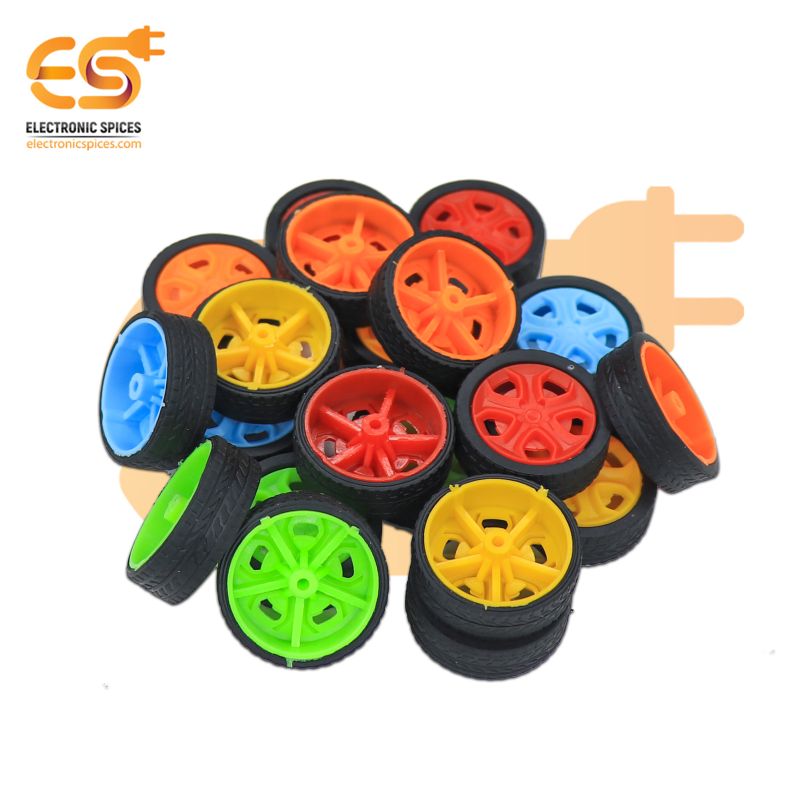 Buy Hard Plastic Build Rubber Cover Wheels for Rc Toys Cars With Shaft ...