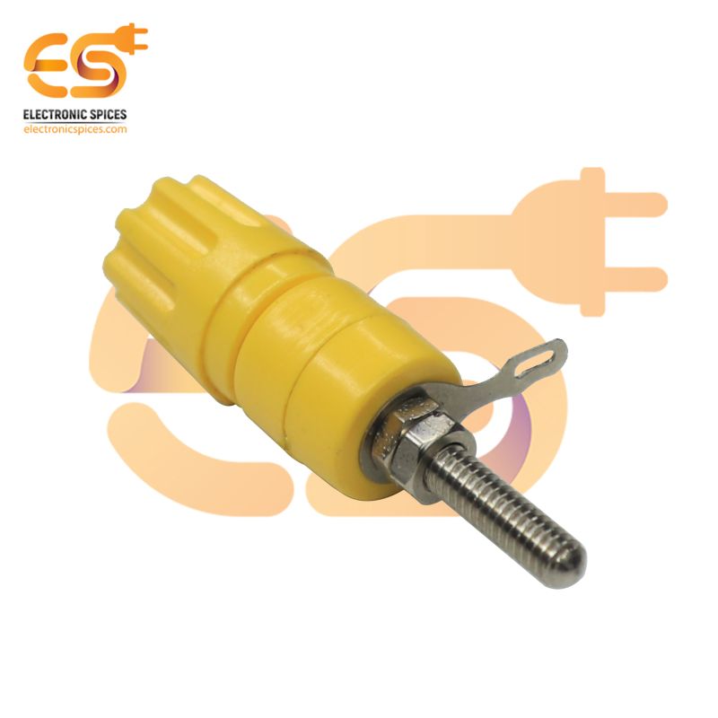 4mm 15A Yellow Female Banana Socket Connectors (5 Pack) - Easy Connections