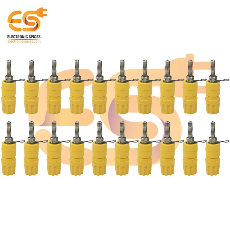 Buy 50 Pack - 4mm 15A Yellow Female Banana Socket Connectors: Reliable ...