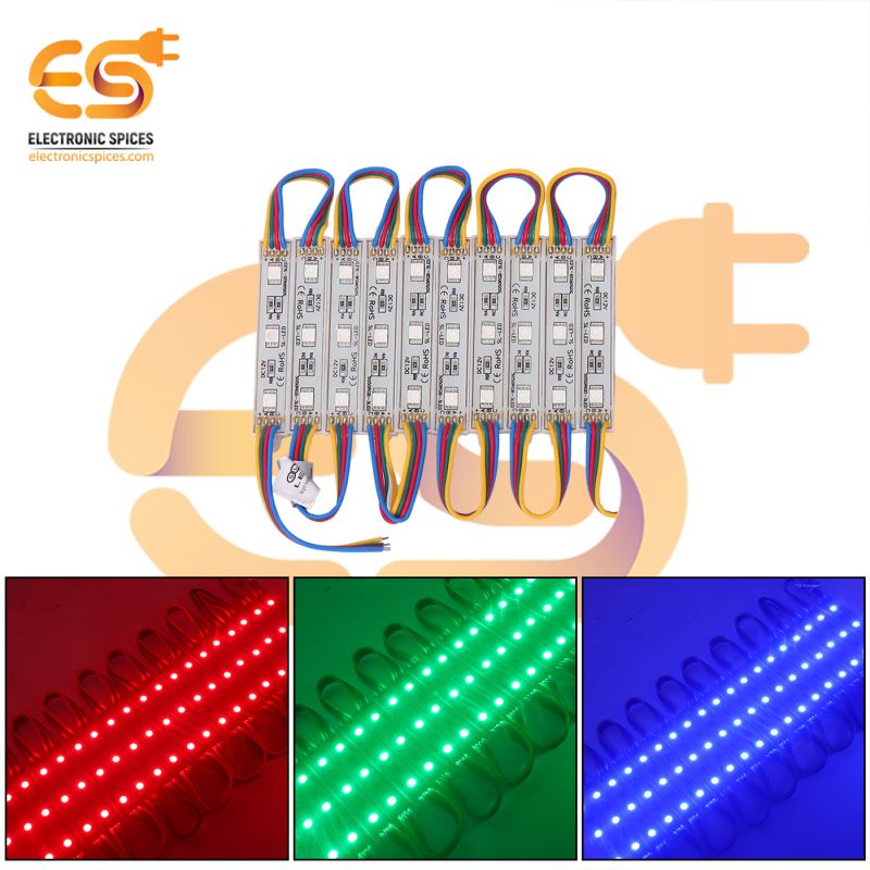 Buy 12V 3 - LED RGB 5050 SMD Multi Color Light Module Pack of 10.
