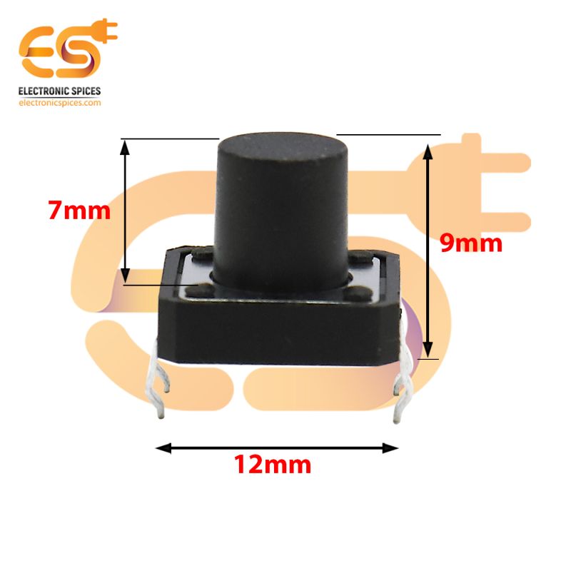 Buy Black Color Tactile Momentary Push Button Switch Pack of 100.