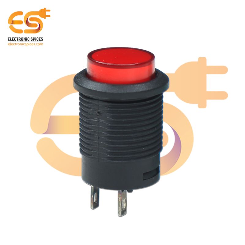 Buy 3A 250V On and Off Self Lock Momentary Push Button Red Color Pack of 5
