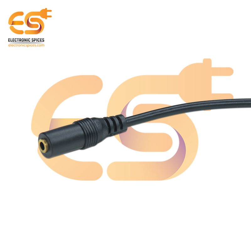 Buy 3.5mm Male to Female Stereo Audio Aux Extension Cable Black Color ...