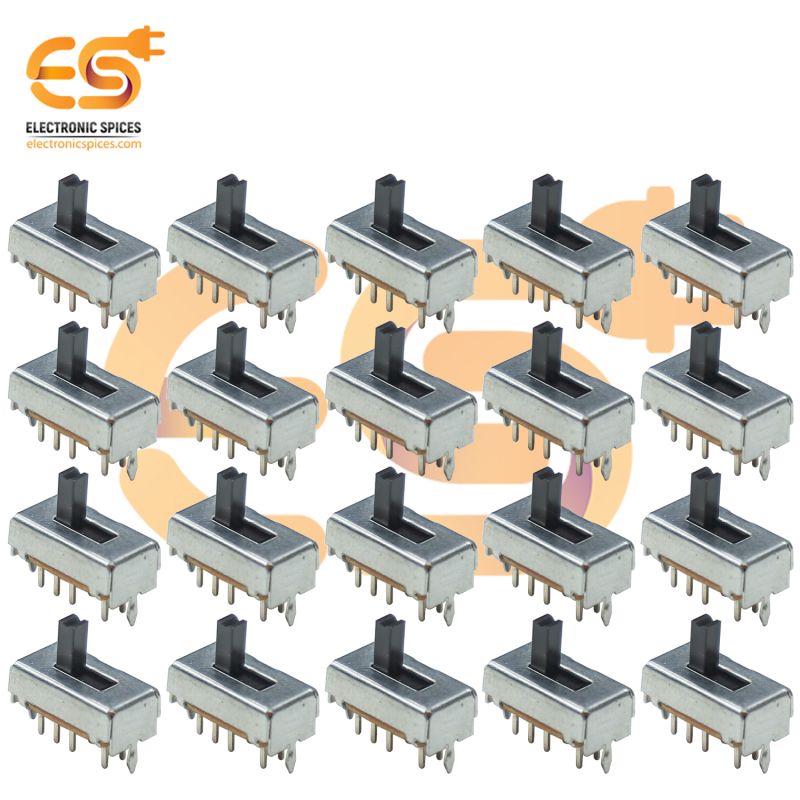 Buy 0.3A 30V 2P3T 8 Pin Metal Body Panel Mount Plastic Handle Slide ...