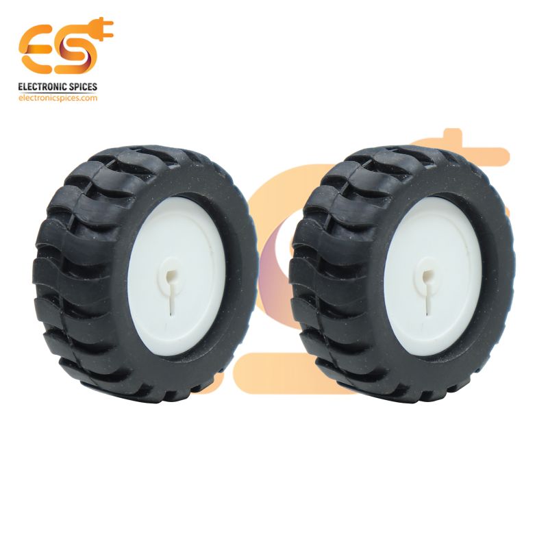 Buy 44mm x 18mm Hard Plastic Build Rubber Cover Wheel for N20 DC Micro ...