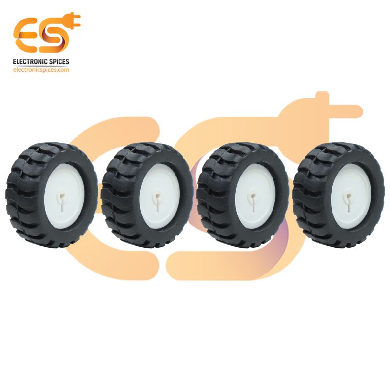 Buy 44mm * 18mm Hard Plastic Build Rubber Cover Wheel for N20 Dc Micro ...