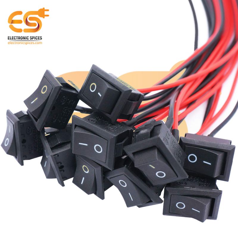 Buy KCD1-B101 AC 250V/6A 2 Position On/Off SPST Rocker Switches with ...