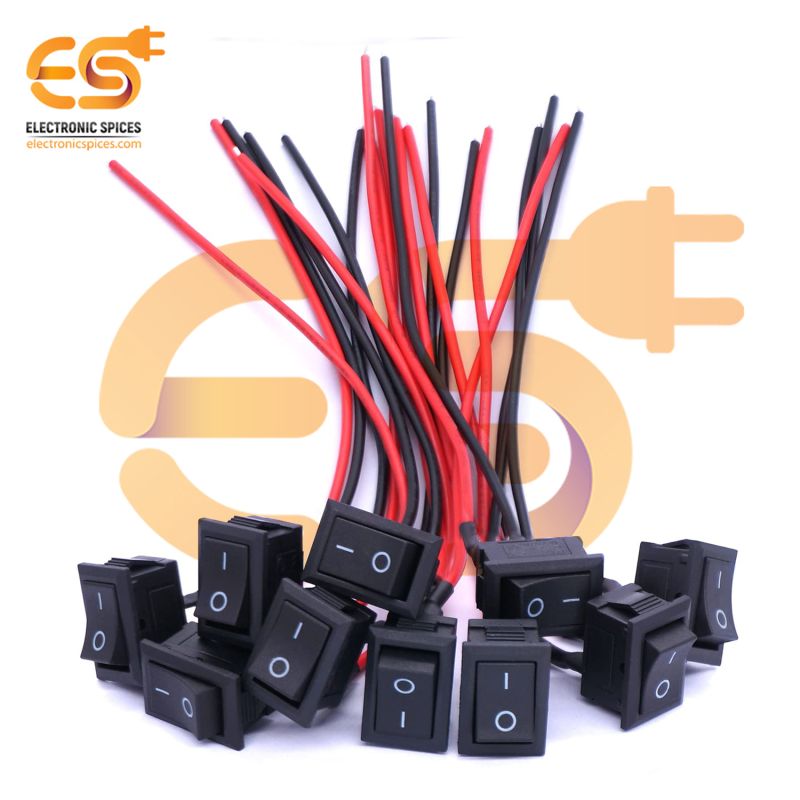 Buy KCD1-B101 AC 250V/6A 2 Position On/Off SPST Rocker Switches with ...