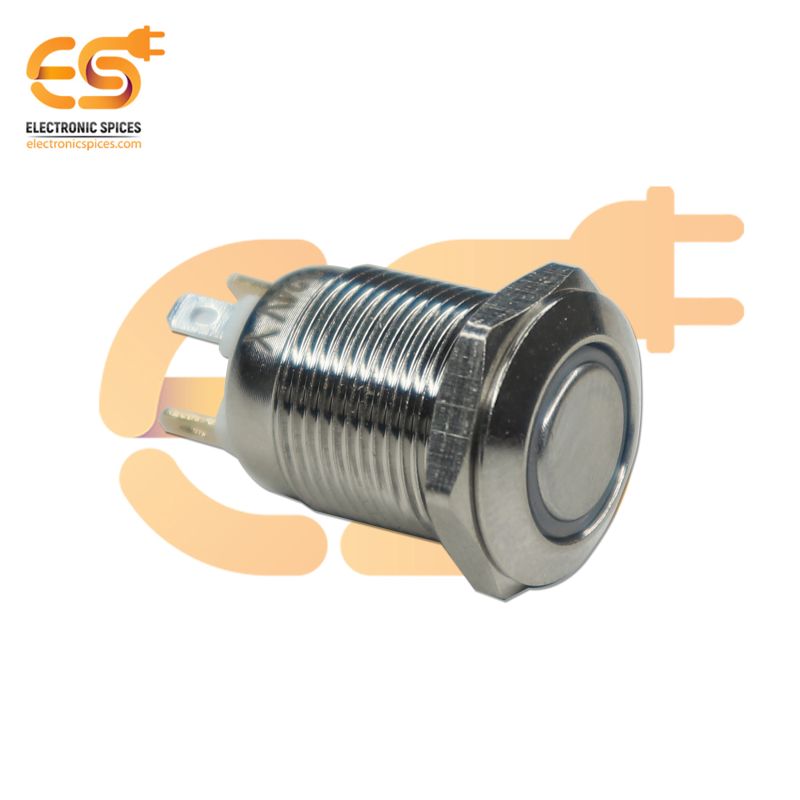 Buy 12mm 12-24V Ring Light Push Button Horn Type Metal Switch With ...