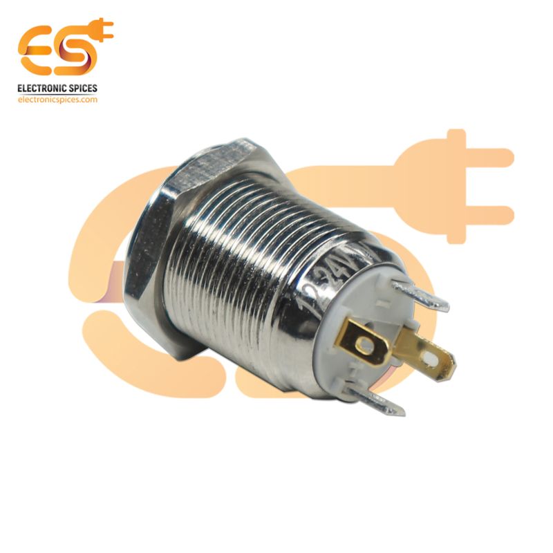 Buy 12mm White LED Push Button Metal Switch – 12–24V