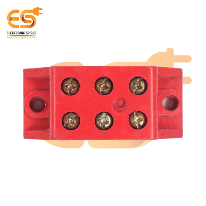 Buy 3 Way 30A Bakelite Heavy Duty Connector Strip Red Screw Terminal ...