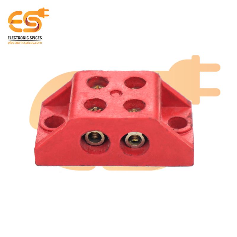 Buy 2- Way 30A Bakelite Heavy Duty Connector Strip Screw Terminal Red ...