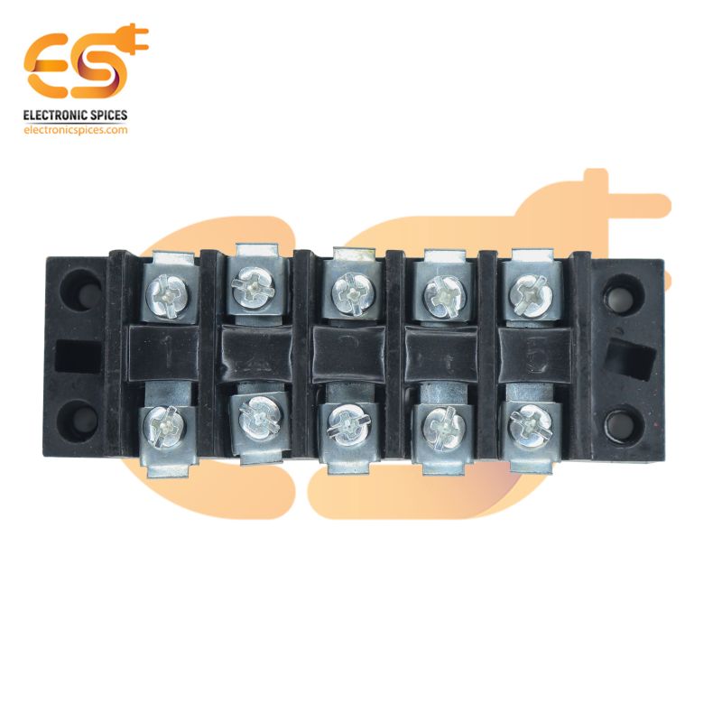 High-Quality 30A Bakelite Terminal Connector | 5-Way | Black & Silver