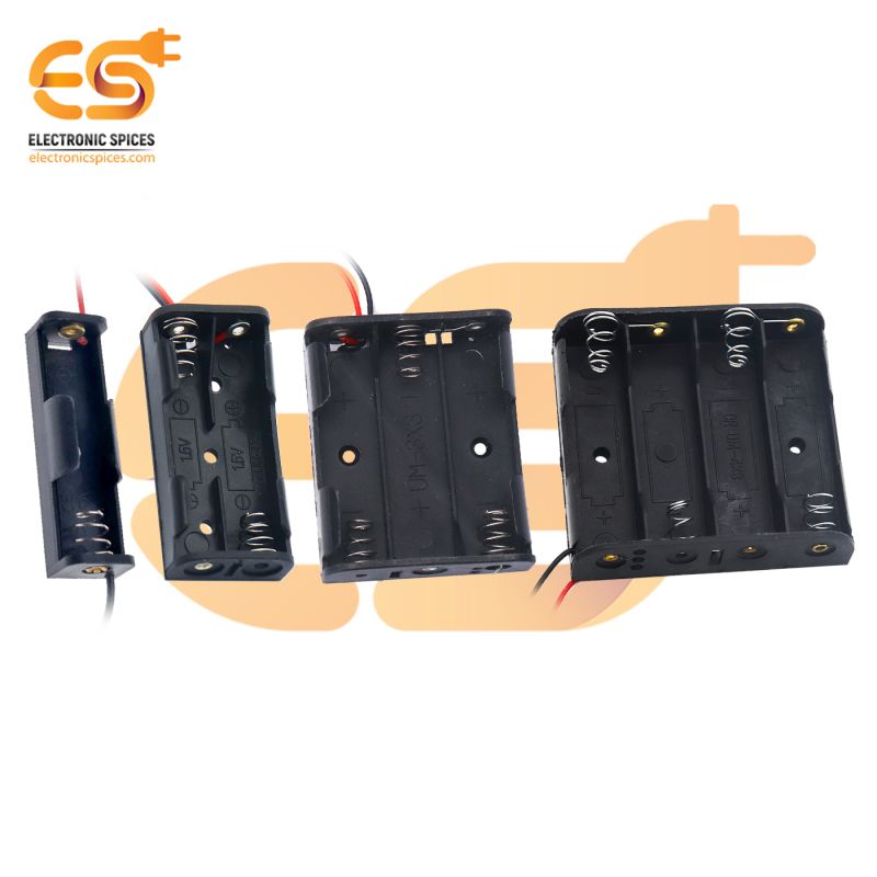 Combo of 4AA Battery Holder Single, Double, Triple and Fourth ( 1 pcs ...