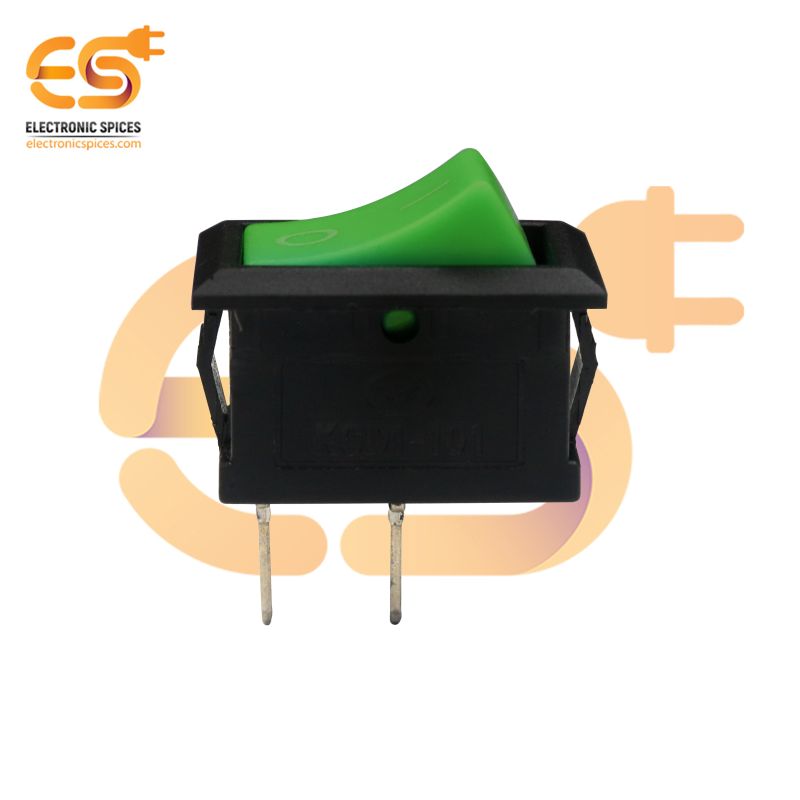KCD 1 - 101 6A 250V Ac 2 Pin SPST Green Color Rocker Switch Pack of 5 ...