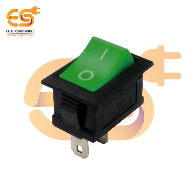 Buy KCD 1 - 101 6A 250V Ac 2 Pin Spst Green Color Rocker Switch Pack of ...
