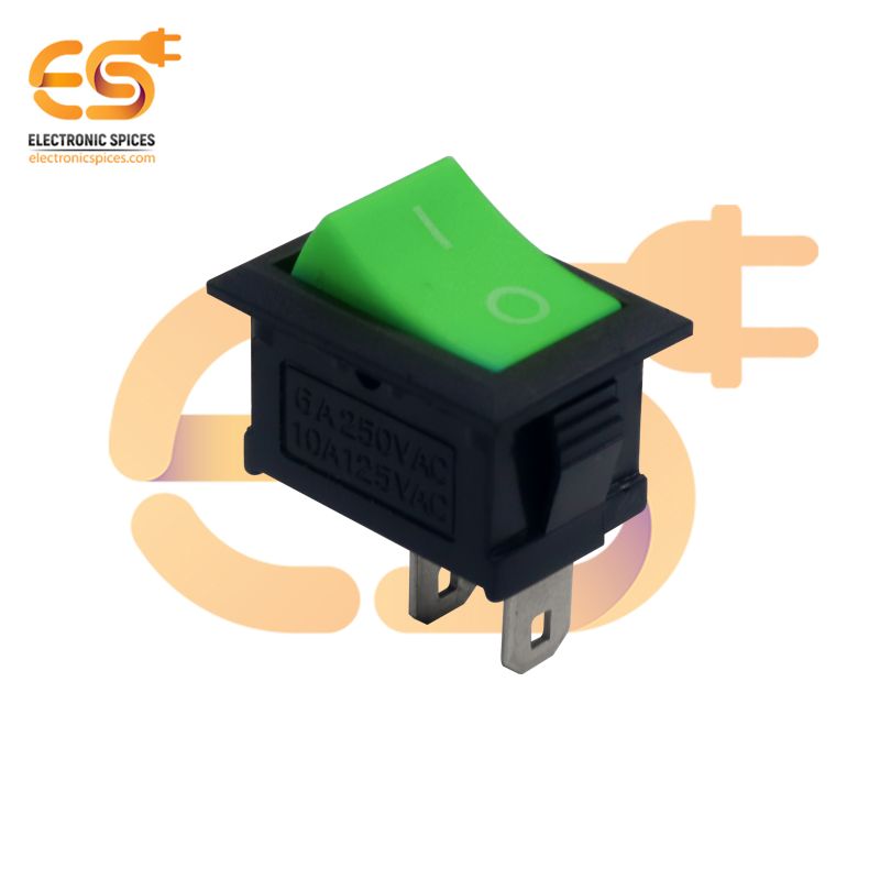 Buy KCD 1 - 101 6A 250V Ac 2 Pin Spst Green Color Rocker Switch Pack of ...