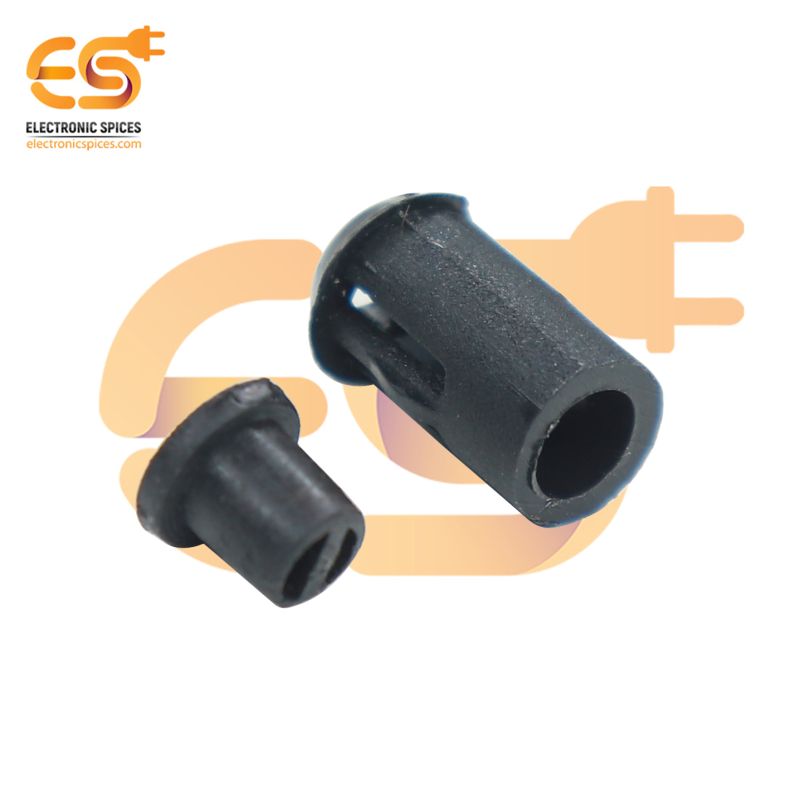 3mm LED Light Mounting Holders, Black Color, Pack of 50 At Electronic Spices