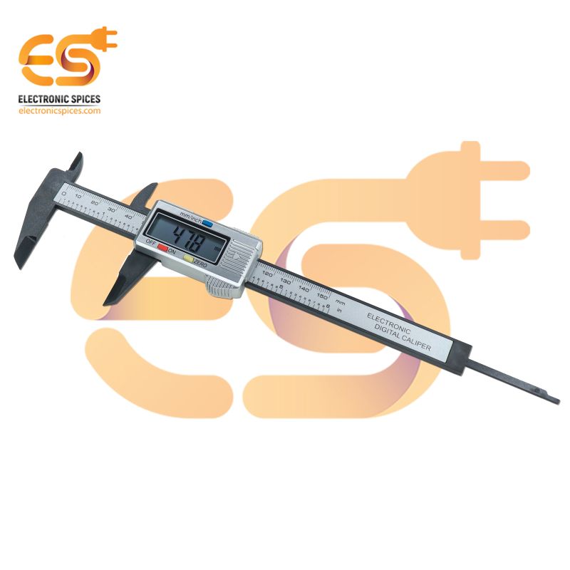 6-Inch Plastic Vernier Scale Caliper Inch and Millimeter Conversion ...