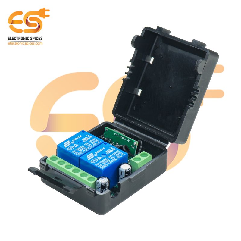 DC 12V Dual Channel RF Relay Module with Remote Control - Electronic Spices
