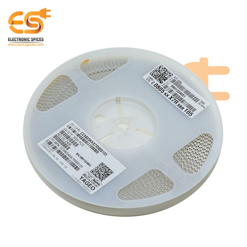 Buy 1uF 50V 0805 SMD Ceramic Capacitor - Pack of 3000 | Electronic Spices