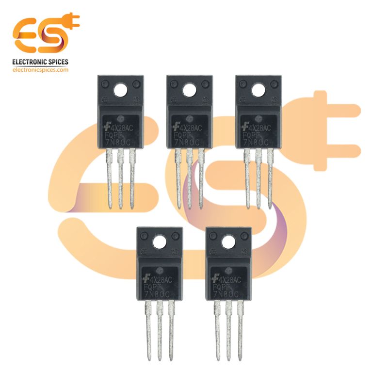 Buy FQPF7N80C 800V N-Channel MOSFET (Pack of 5) | Electronic Spices
