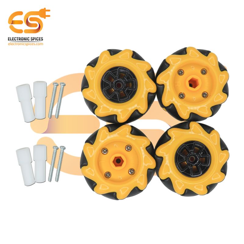 48mm x 25mm Smart Robot Car Omni-Directional Mecanum Wheel - Pack of 4 ...